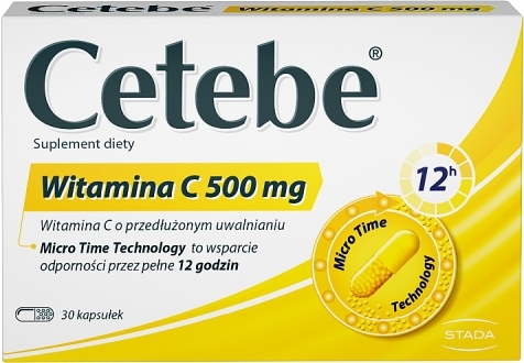 Cetebe Witamina C 500 mg 30 kapsułek - Rosa24