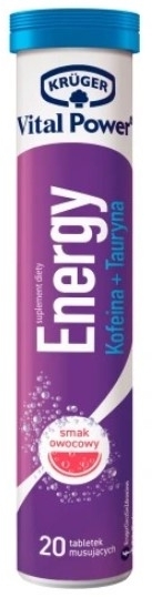 Kruger Vital Power Energy owocowy, tabletki musujące, 80g - Rosa24