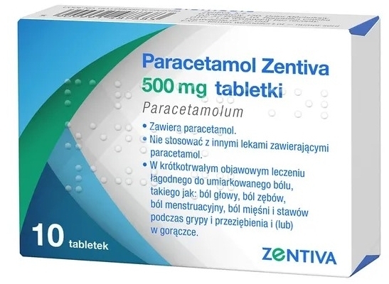 Paracetamol Zentiva 500 mg - na ból i gorączkę 10 tabletek - cena ...
