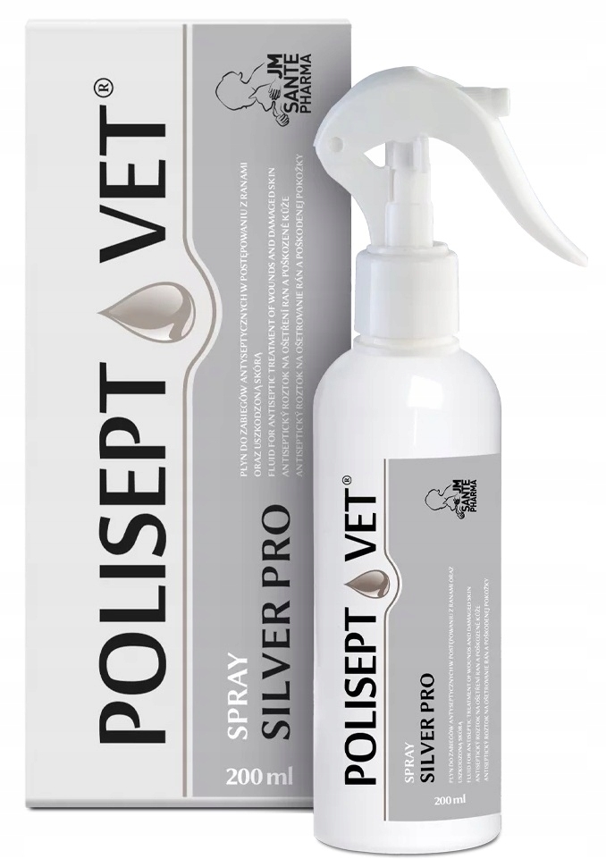 Polisept Vet Spray Silver Pro spray na rany 200 ml - Rosa24
