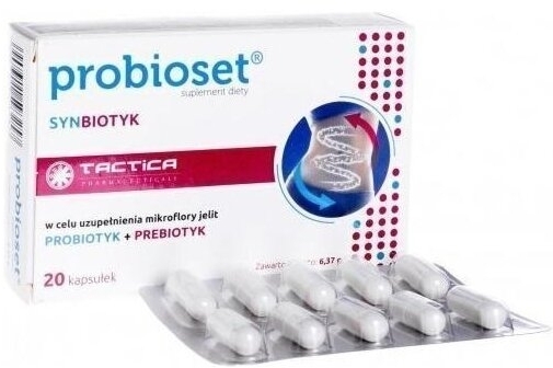 Probioset 20 kapsułek - probiotyk, flora jelitowa - cena, opinie ...